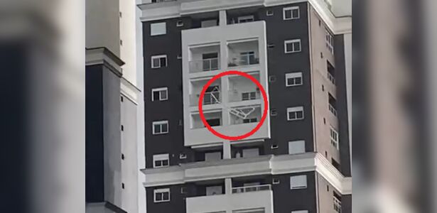 Vídeo mostra guarda-corpo caindo de prédio com chuva em PG | aRede